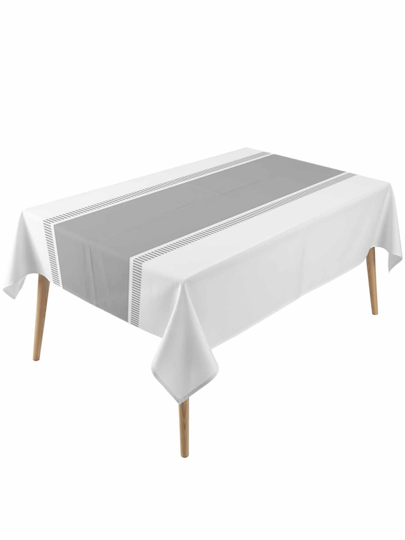 Gray Solid Color Texture Table Cloth, Simple Grey Stripes Waterproof ...