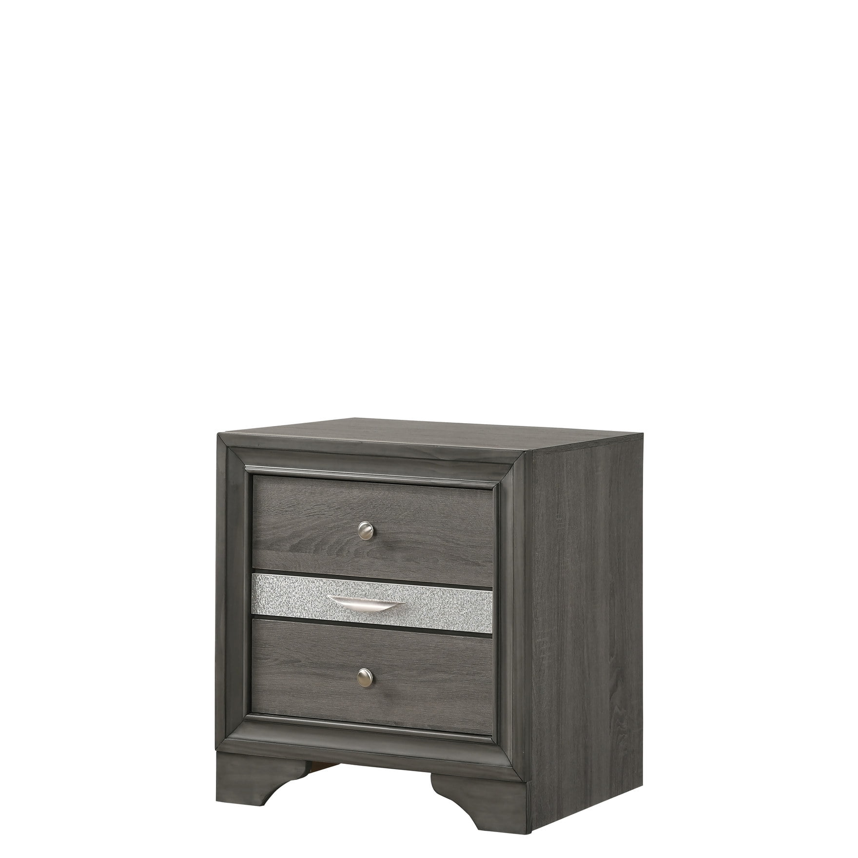 Gray Solid Wood - Drawers with Easy Access - Bedroom Night Use - Long ...