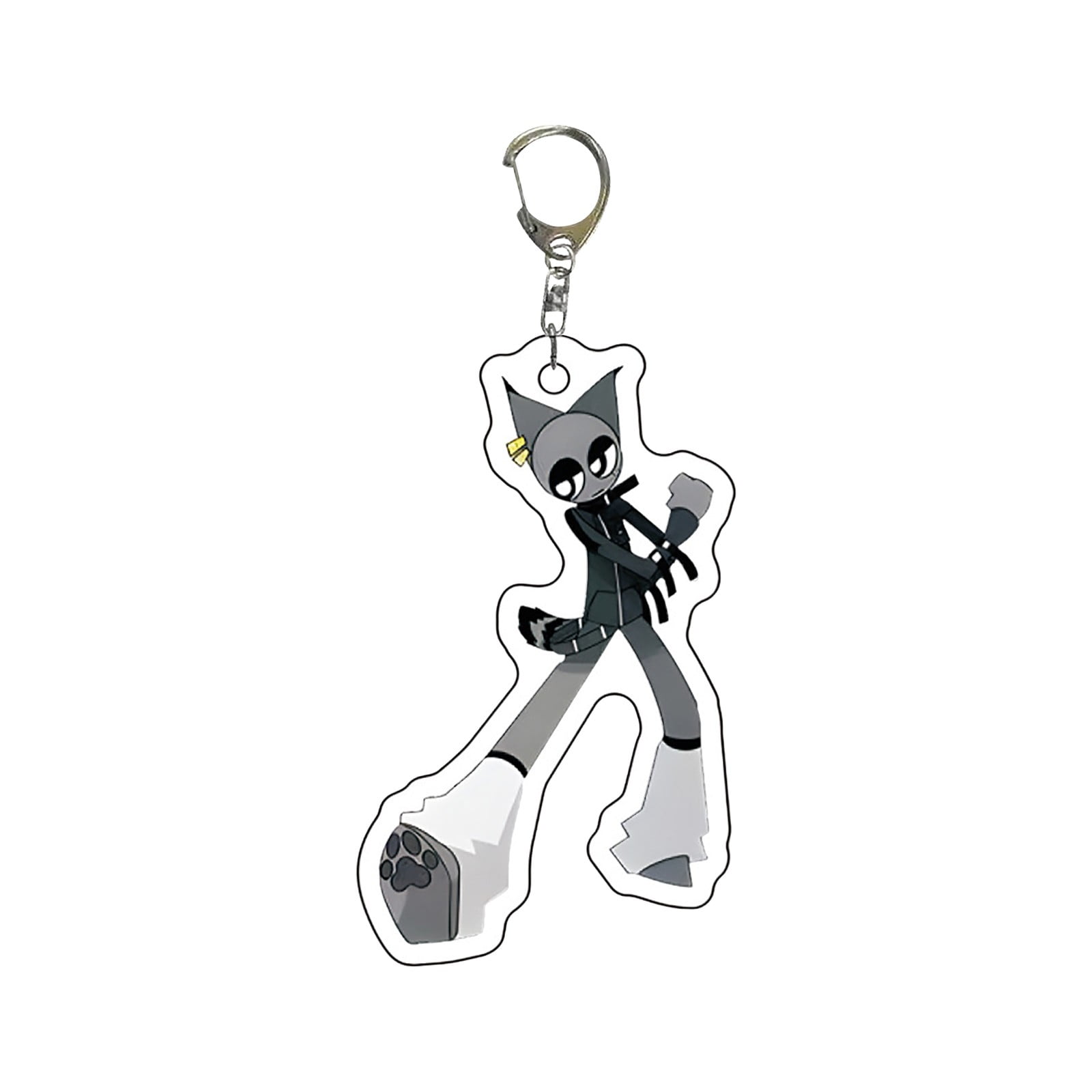 Gray Sprunki Pendant Keychain, 1.96" Sprunki 2D Keychain Toys Cute ...