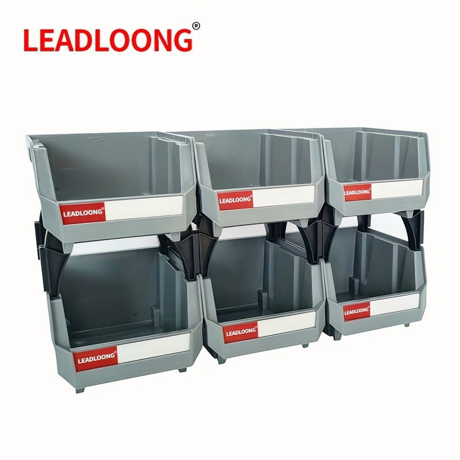 Gray Stackable Plastic Storage Box, Garage Storage Container, Garage ...