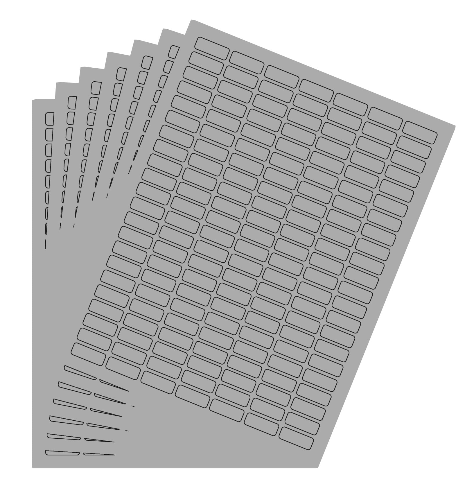 Gray Sticker Label Sheets Bulk Printable Paper Labels 1 inch x 0.375 ...