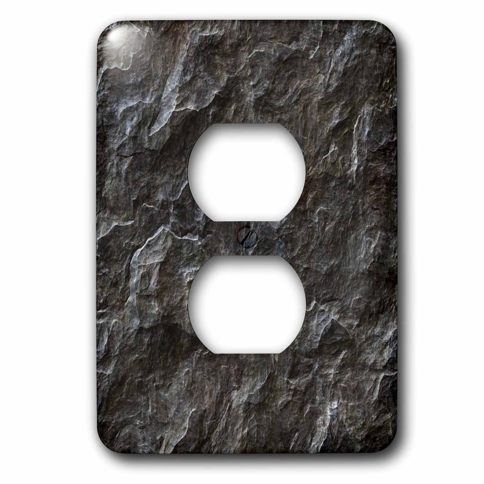 3dRose, Gray Stone Look, 2 plug outlet cover - Walmart.com
