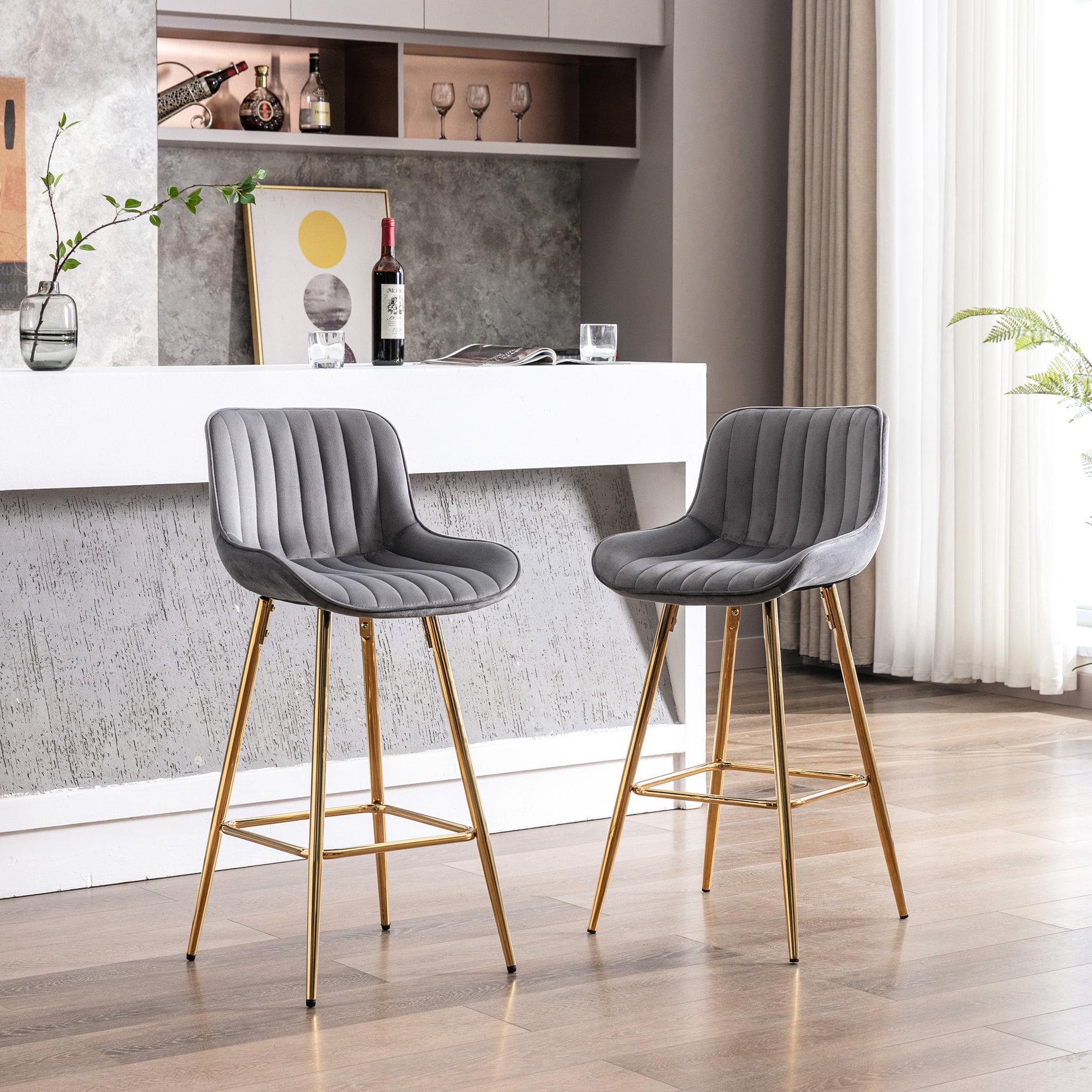 Gray Stools+Foam Padding”-“Home Bars/Entertainment Areas+Relaxing ...