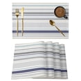 Gray Stripe Placemats Set of 12,Cotton Linen Fabric Place Mats,Modern ...