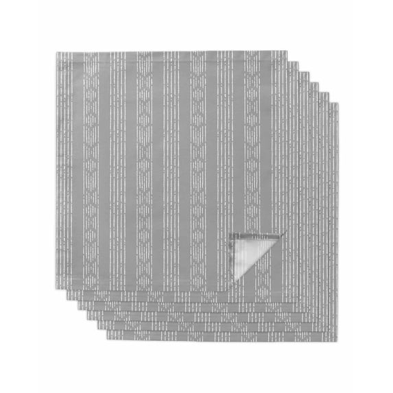 Gray Striped Cloth Napkins Set of 6 Reusable Dinner Napkins, Modern ...