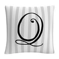 Gray Striped Ornate Letter Script Q By Abc 16 X 16 Decorative Throw ...