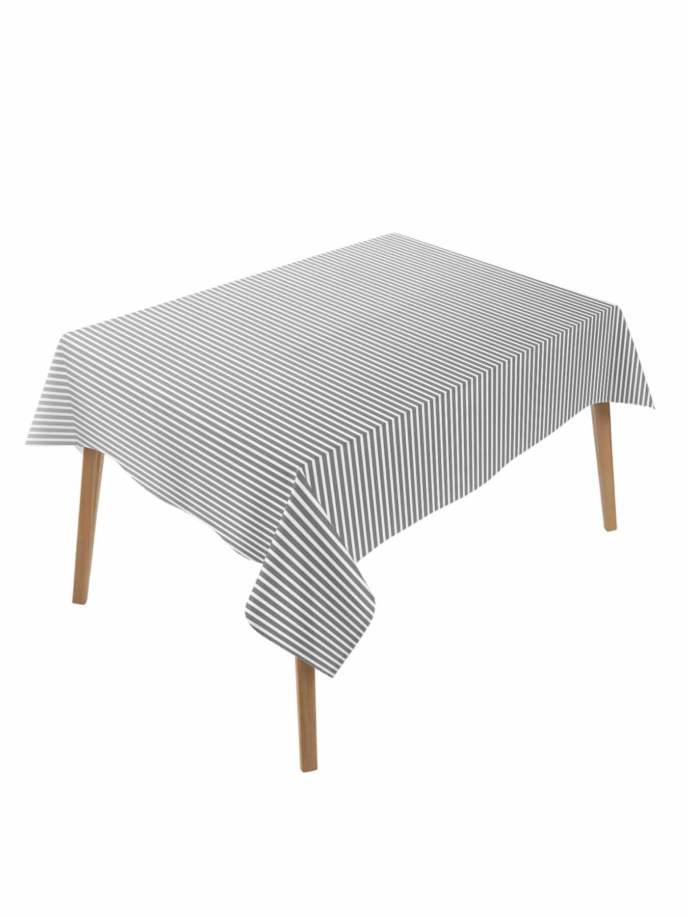 Gray Striped Table Cloth, Modern Minimalist Vertical Stripes Lines ...