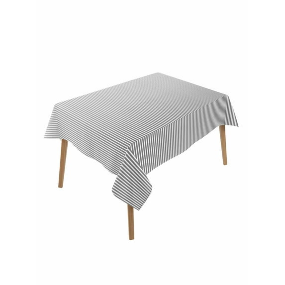 Gray Striped Table Cloth, Modern Minimalist Vertical Stripes Lines ...