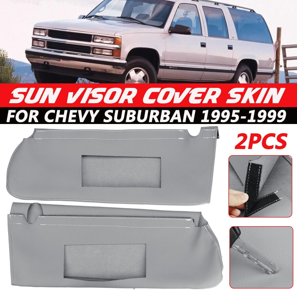 Gray Sun Visor Replacement Cover Leather for Chevy for Tahoe Yukon 95 ...