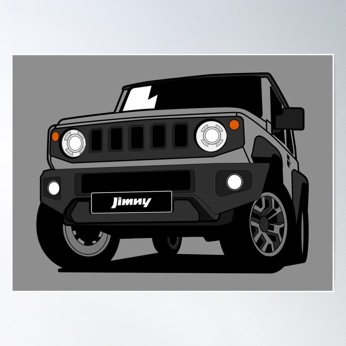 Gray Suzuki Jimny Poster Wall Art, Modern Wall Decor For Living Room ...