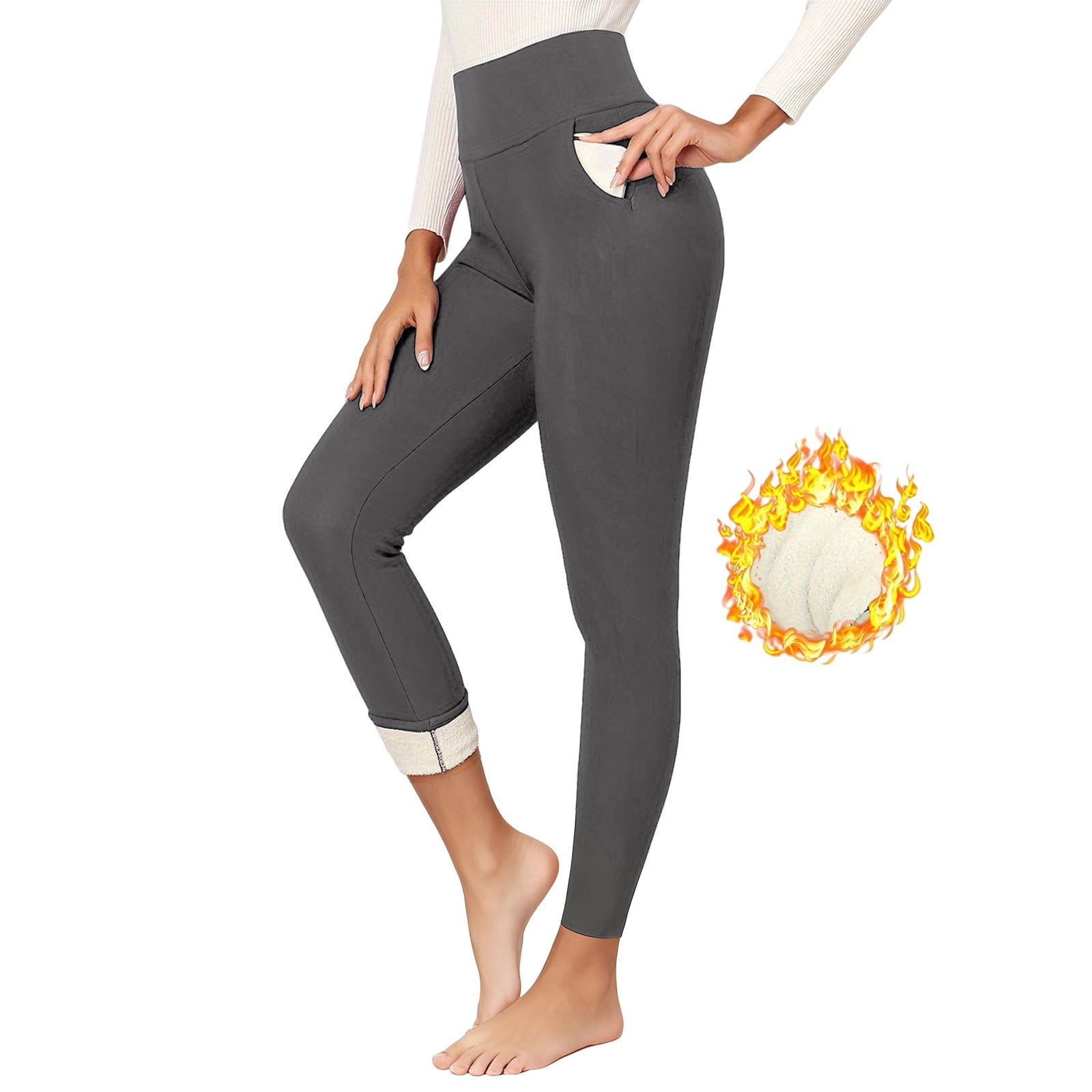 Gray Sweatpants Women's Winter No Itchy Line Lamb Fleece Thickened ...