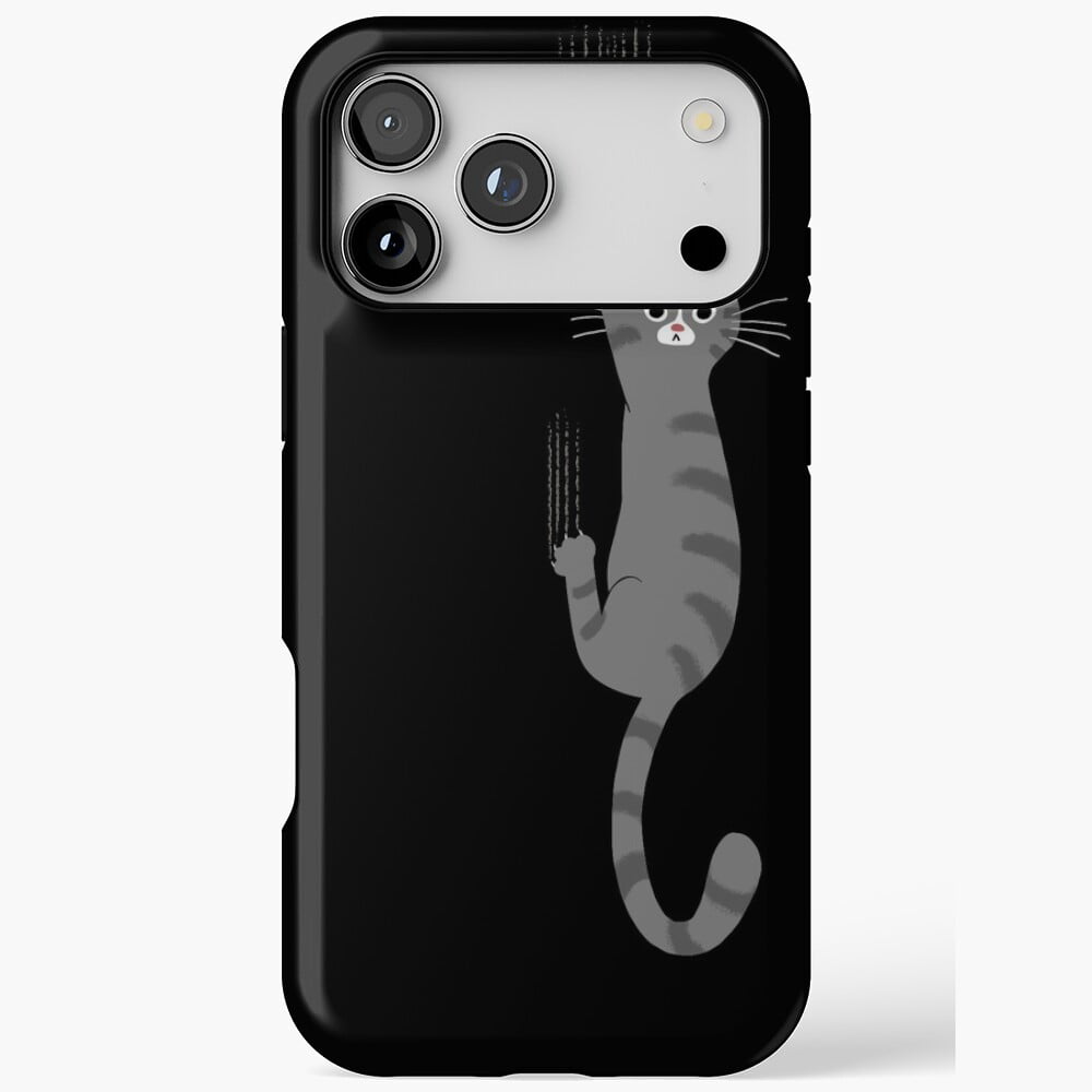 Gray Tabby Cat Protective Case for iPhone 11 12 13 14 15 16 17 Pro Max ...