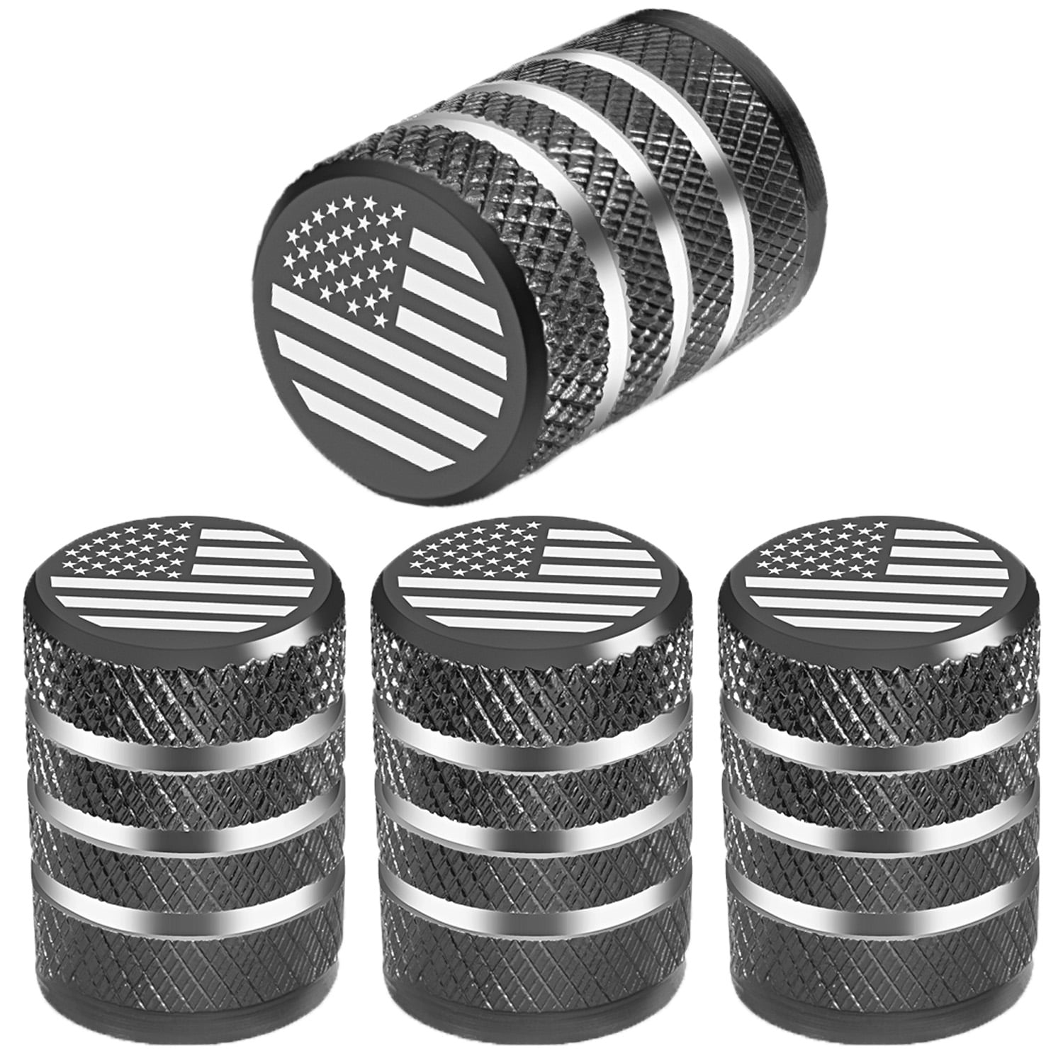 Gray Tire Valve Stem Covers with Plastic Insert Corrosion Resistant ...