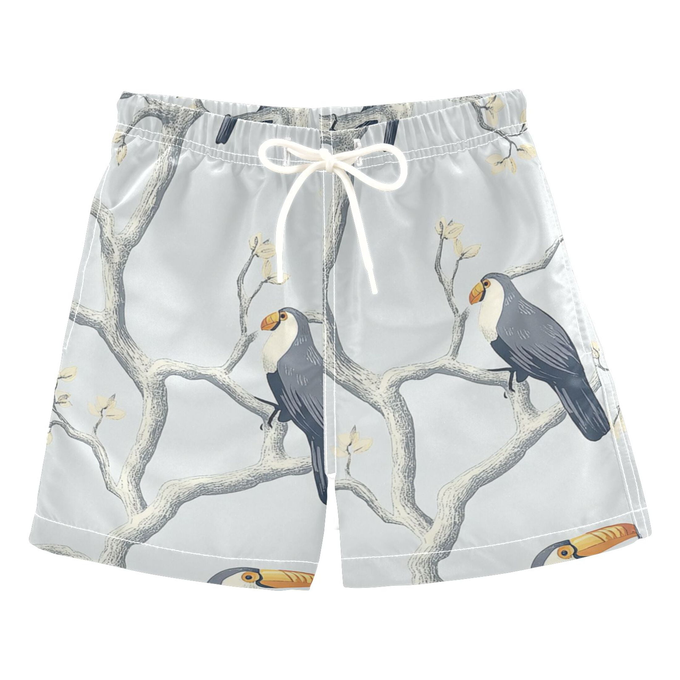 Gray Toucan in A Tree Boys Swim Trunks Quick Dry Boy Swim Shorts for 3 ...