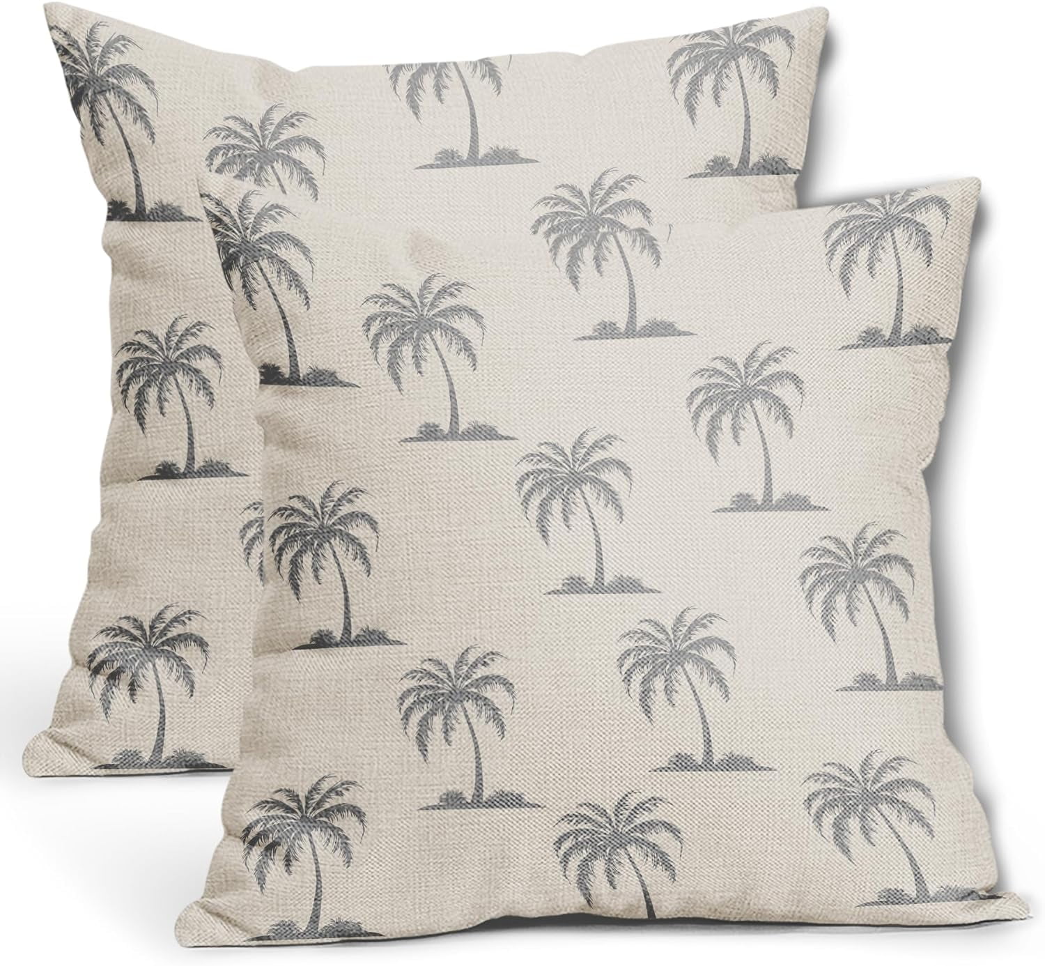 Gray Tree Pillow Covers 18X18 Inch Set of 2 Coastal Tropical Plants ...