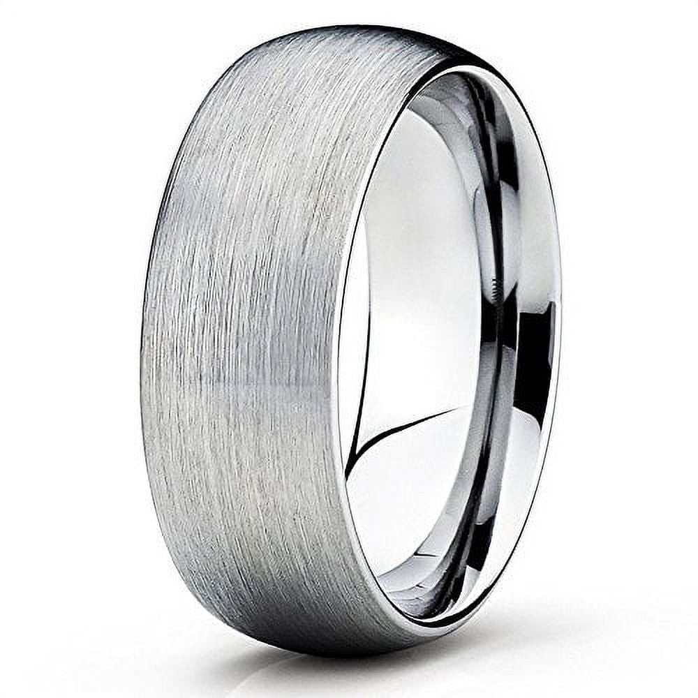 Gray Tungsten Wedding Band Tungsten Carbide Ring Brushed Tungsten Band ...