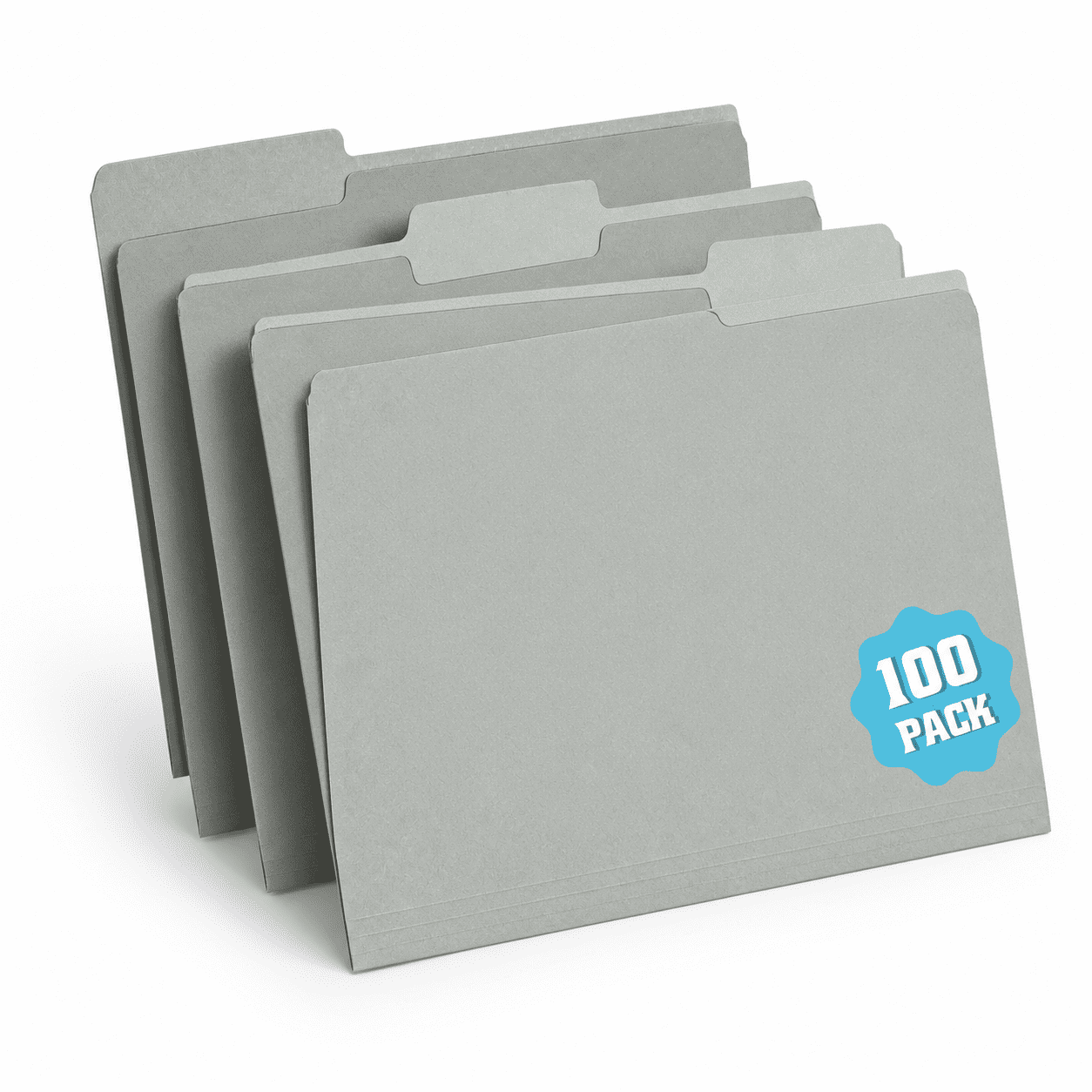Gray Two Tone Letter Size File Folders, 1/3 Cut Top, 100 Pack, 4281u ...