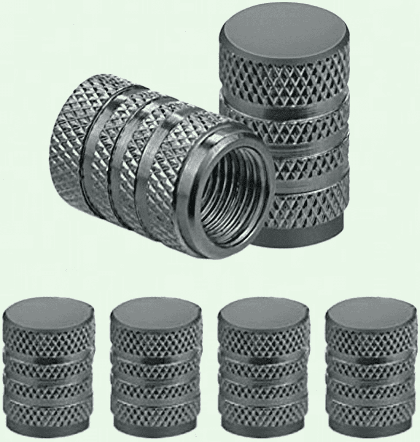 Gray Valve Stem Caps for Car Tires, 6PCS Universal Fit Air Caps Cover ...