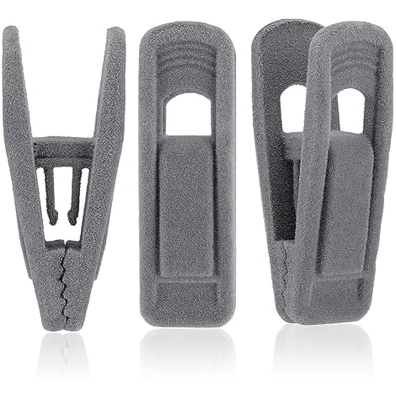 Gray Velvet Hanger Clips, 80 Pack Pants Velvet Clips, Large Opening ...