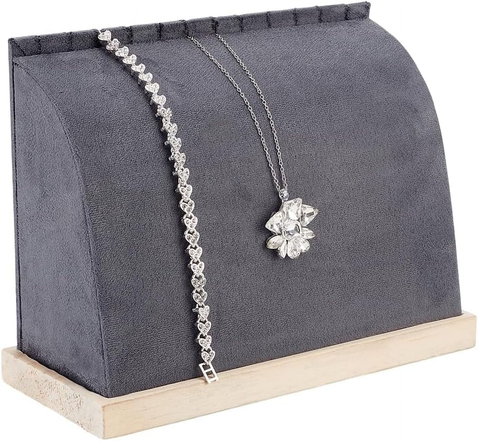 Gray Velvet Jewelry Display Stand for 11 Necklaces Velvet Necklace ...