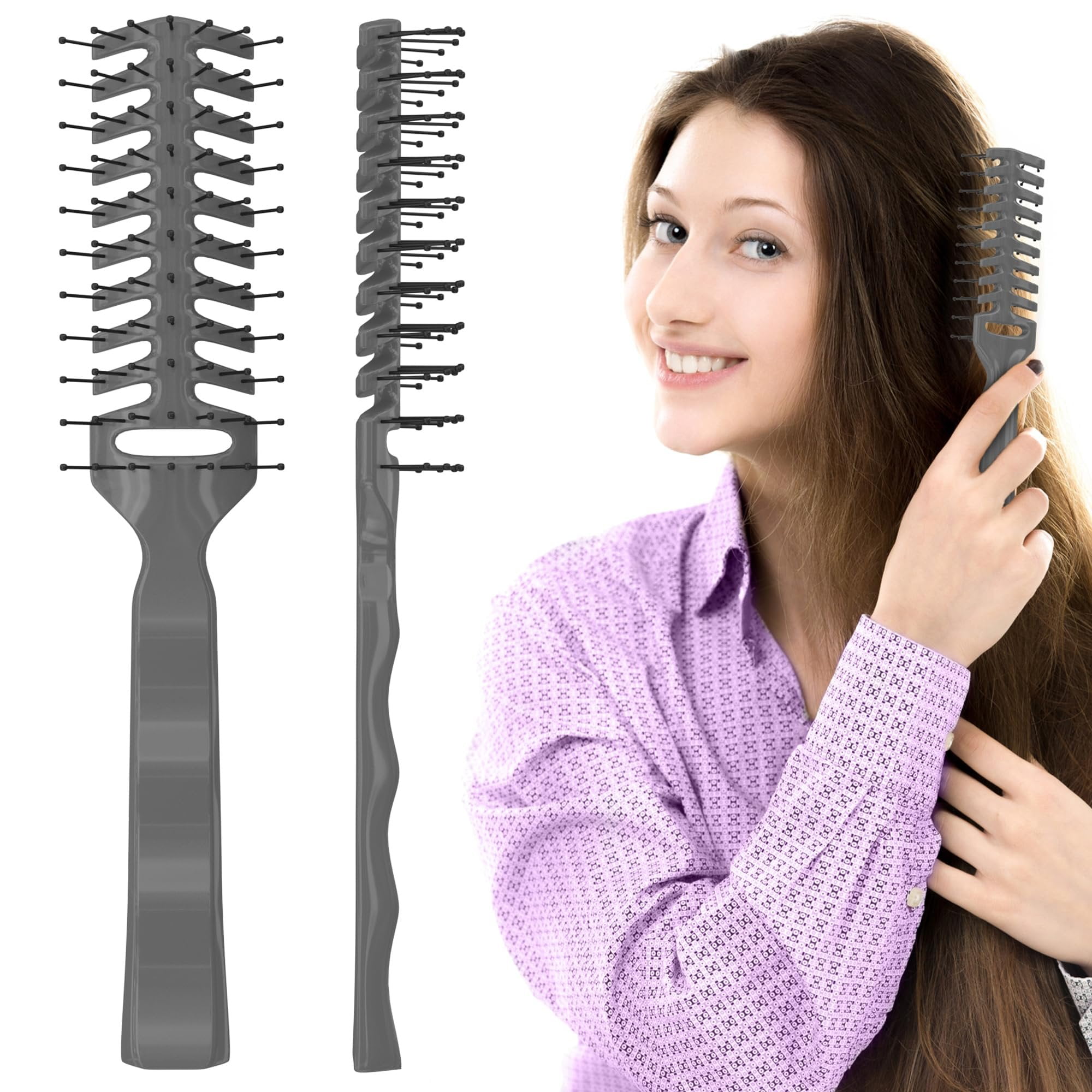 Gray Vent Brush. Pack of 288 Vented Detangling Brushes for All Hair Types - Curly Hair Detangler ...