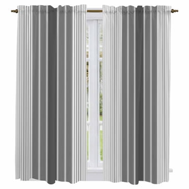 Red Blue Stripe Kitchen Curtains, Gradient Geometric White Vertical ...