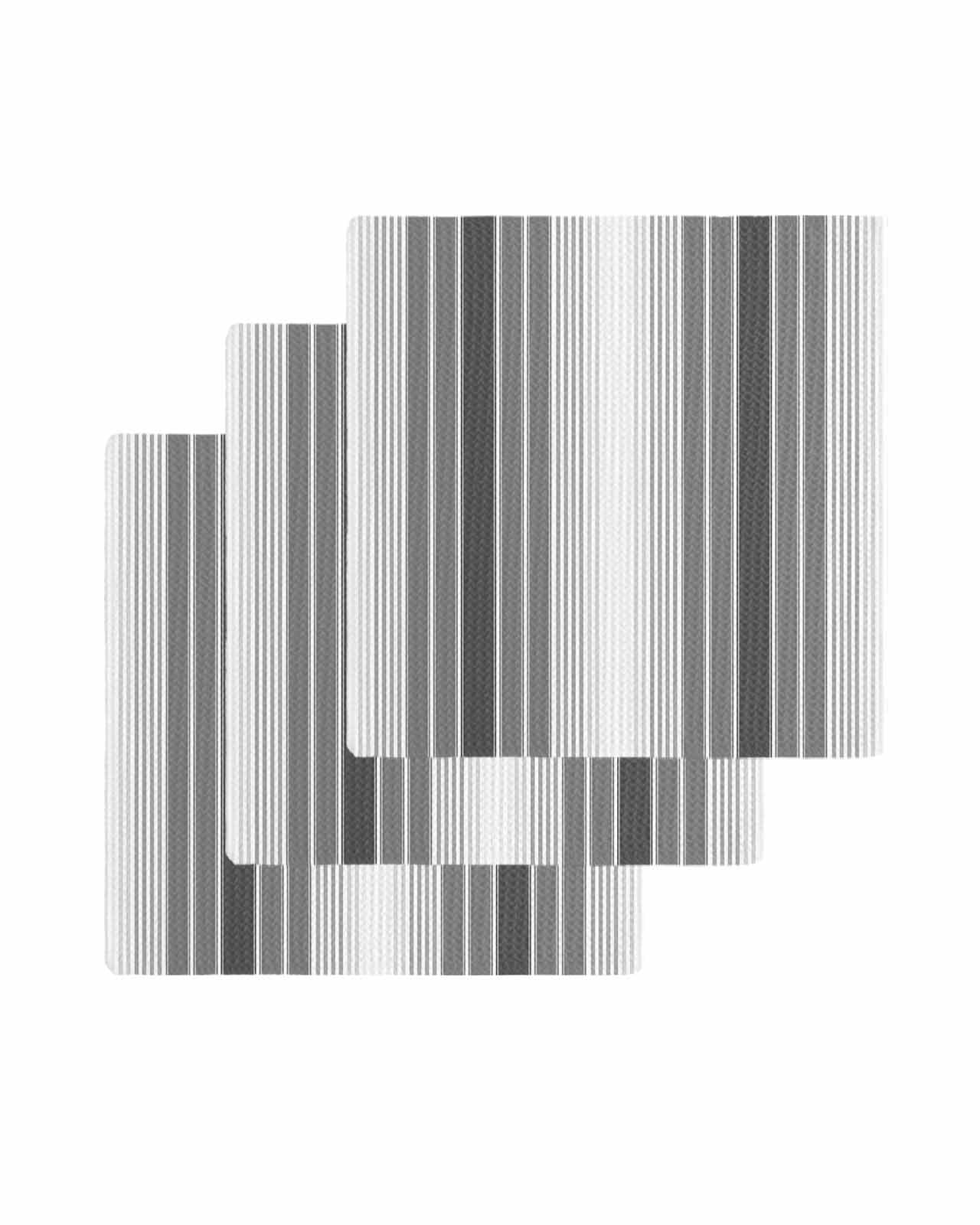 Gray Vertical Stripes Kitchen Dish Towels for Drying Dishes Set of 3 ...