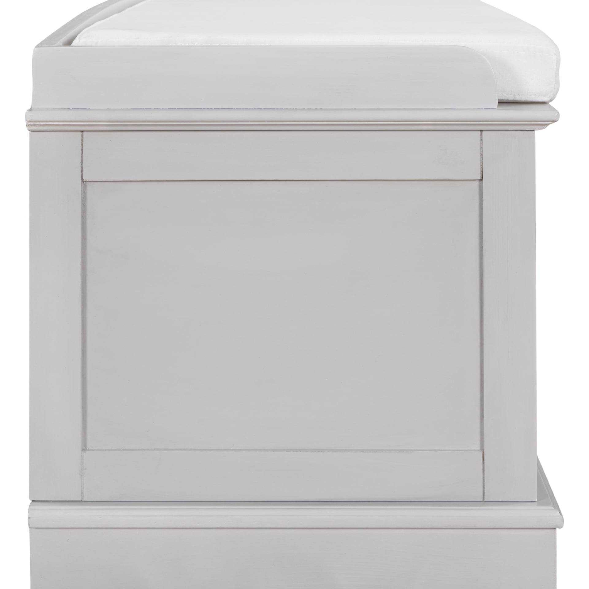 Gray Wash Living Room Storage Bench With 4 Doors And Detachable Seat ...