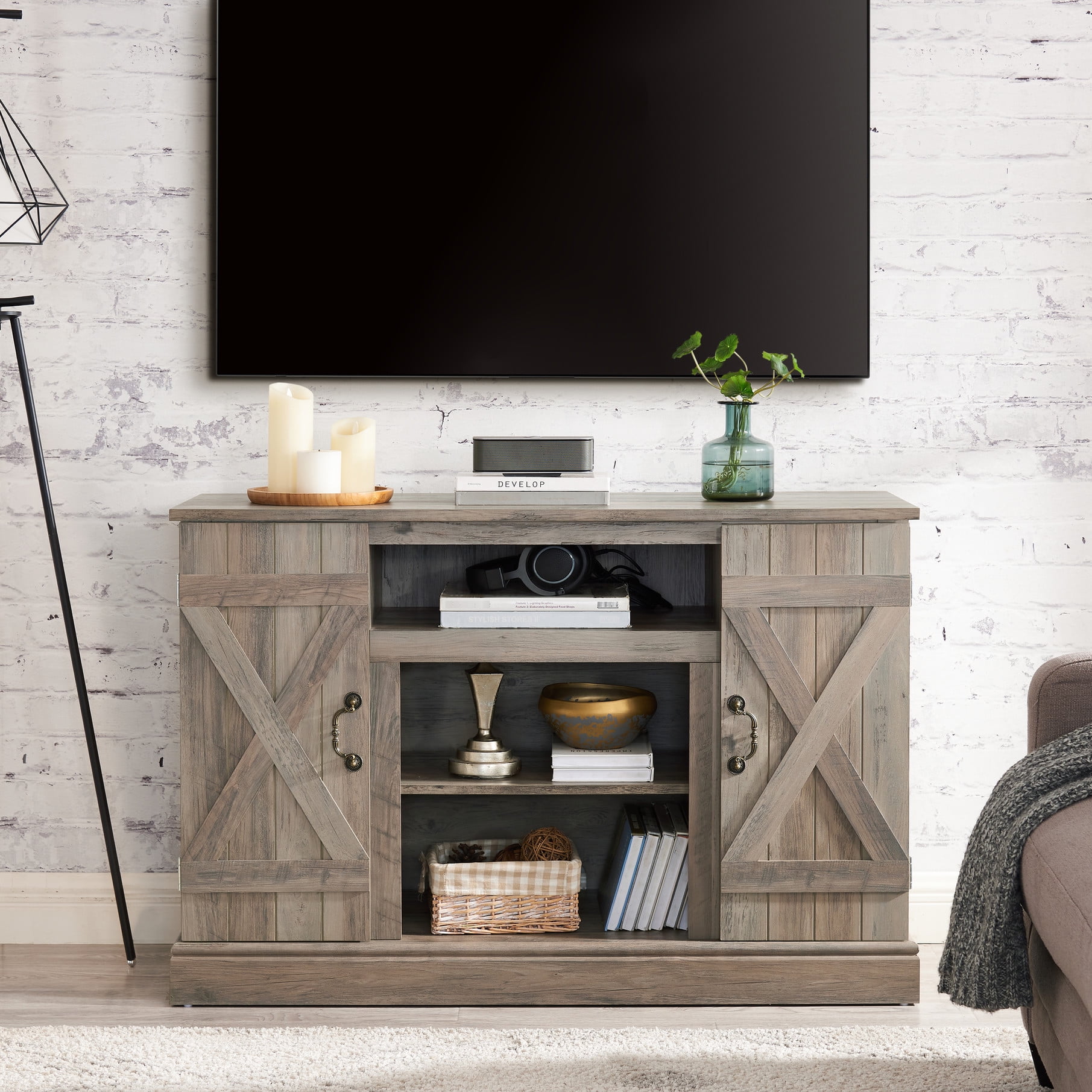 Gray Wash TV Console - 50" TV Placement - Home Decor - Smooth Surface ...