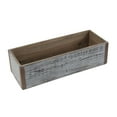 Gray Wash Wooden Rectangular Planter With Metal Corner Accents ...
