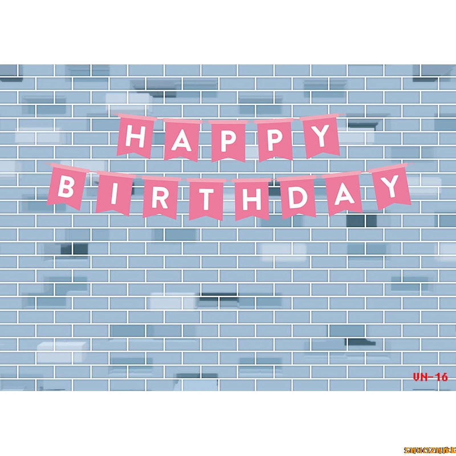 Gray White Brick Wall Happy Birthday Photography Backdrops Props ...