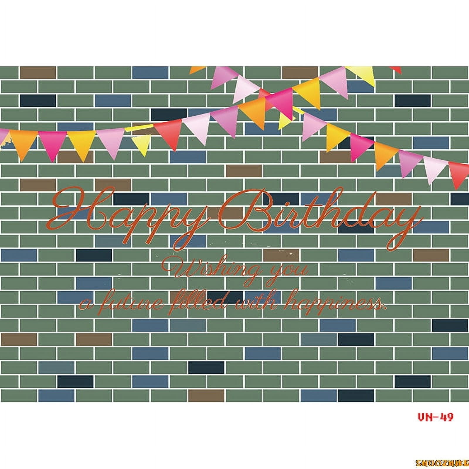 Gray White Brick Wall Happy Birthday Photography Backdrops Props ...