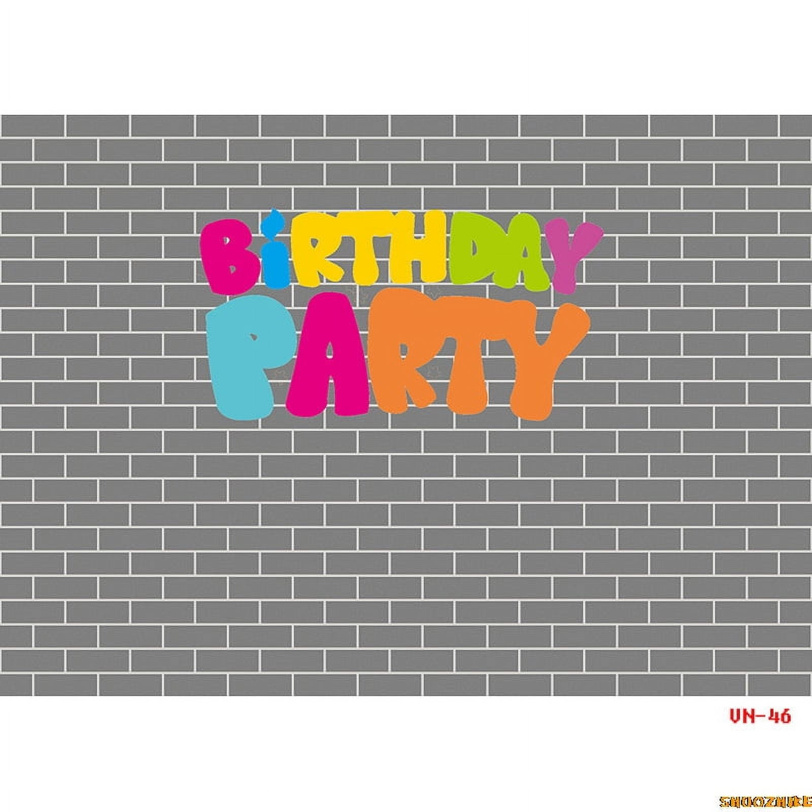 Gray White Brick Wall Happy Birthday Photography Backdrops Props ...