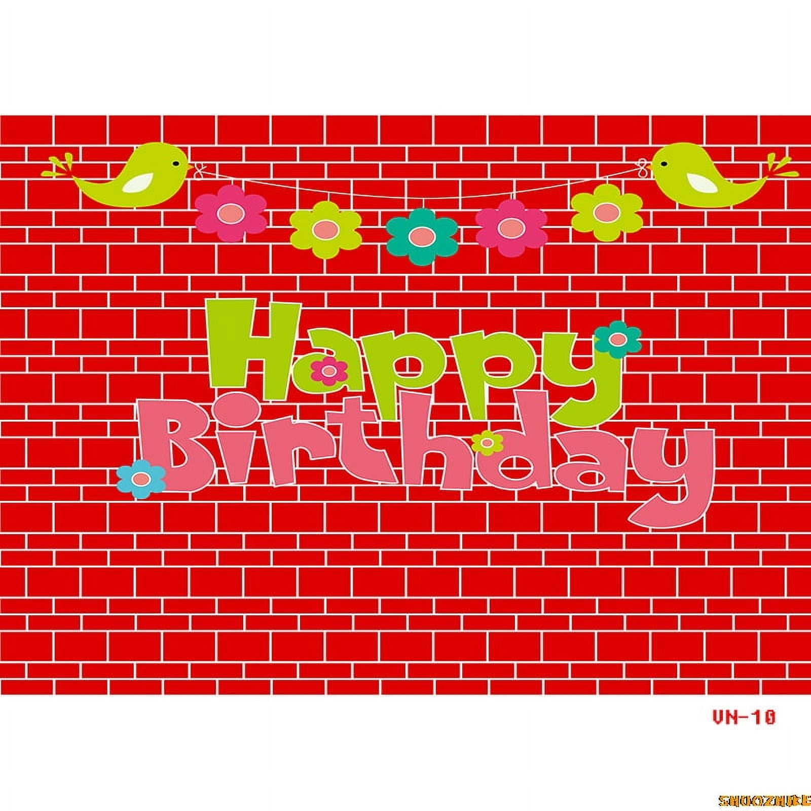 Gray White Brick Wall Happy Birthday Photography Backdrops Props ...
