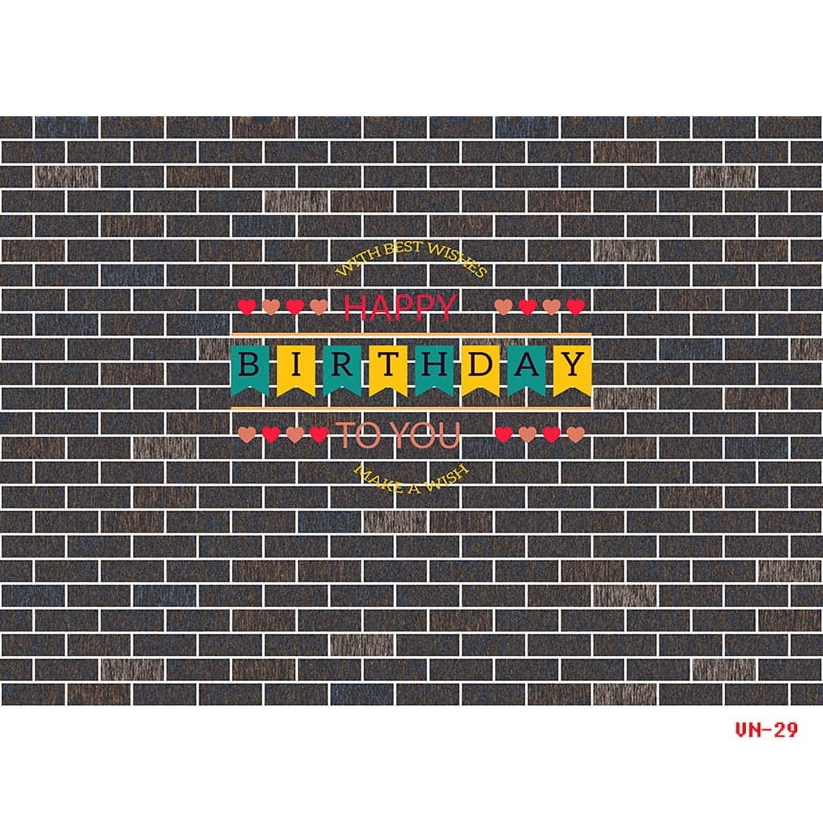 Gray White Brick Wall Happy Birthday Photography Backdrops Props ...