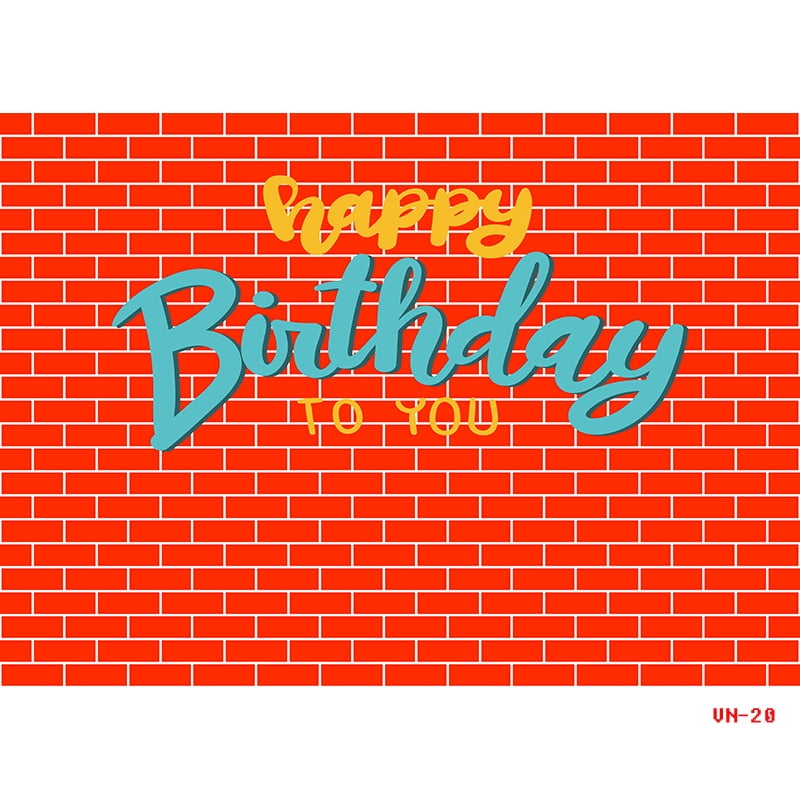 Gray White Brick Wall Happy Birthday Photography Backdrops Props ...