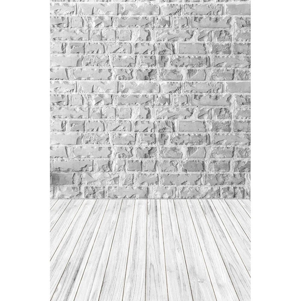 Gray White Brick Wall Wooden Floor Backgrounds Baby Shower Portrait Toy ...