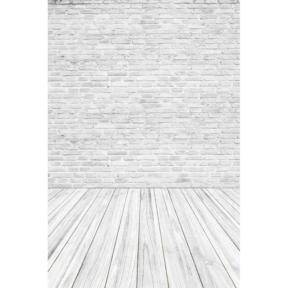 Gray White Brick Wall Wooden Floor Backgrounds Baby Shower Portrait Toy ...
