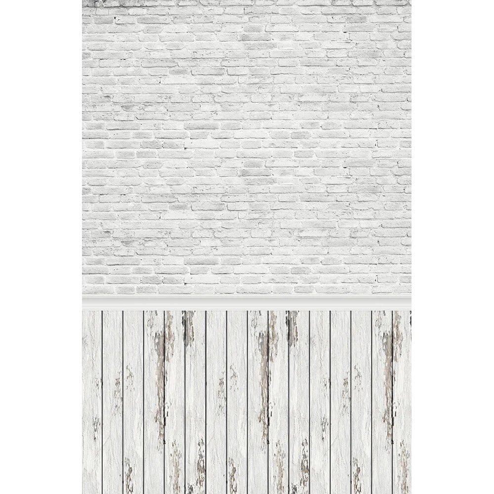 Gray White Brick Wall Wooden Floor Backgrounds Baby Shower Portrait Toy ...