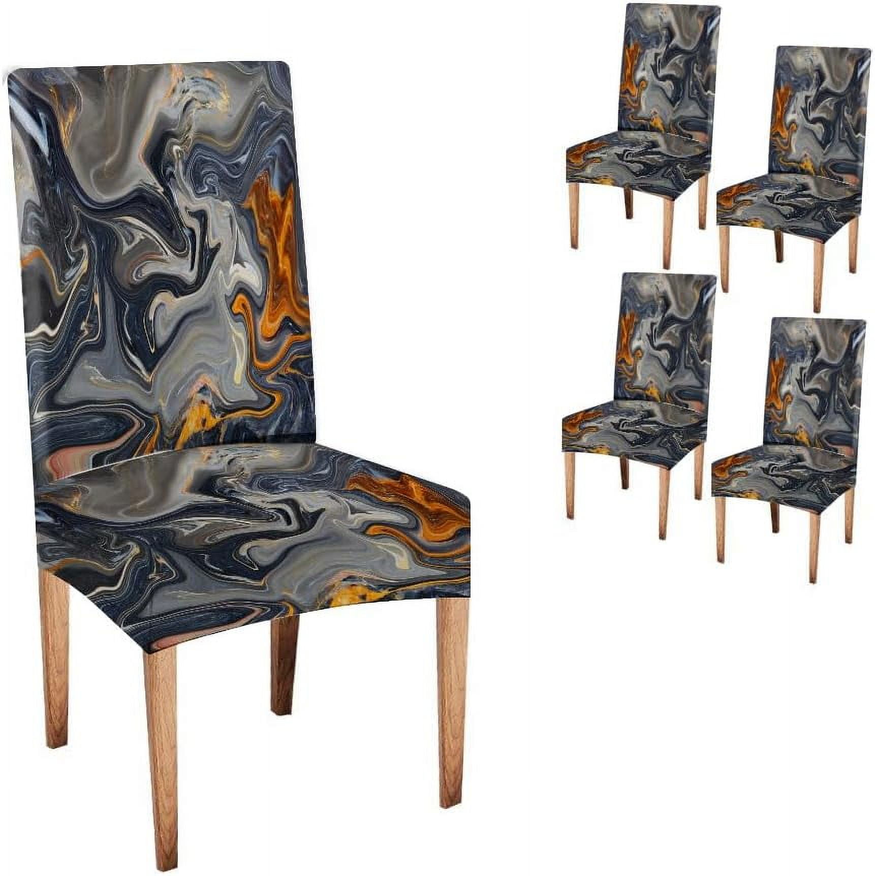 Gray White Gold Yellow Pattern Ink Acrylic Chair Covers,Chair Covers ...