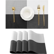 OHHSUN Placemats Set of 6, Washable PVC Table Mats, 18"x12", Gold ...