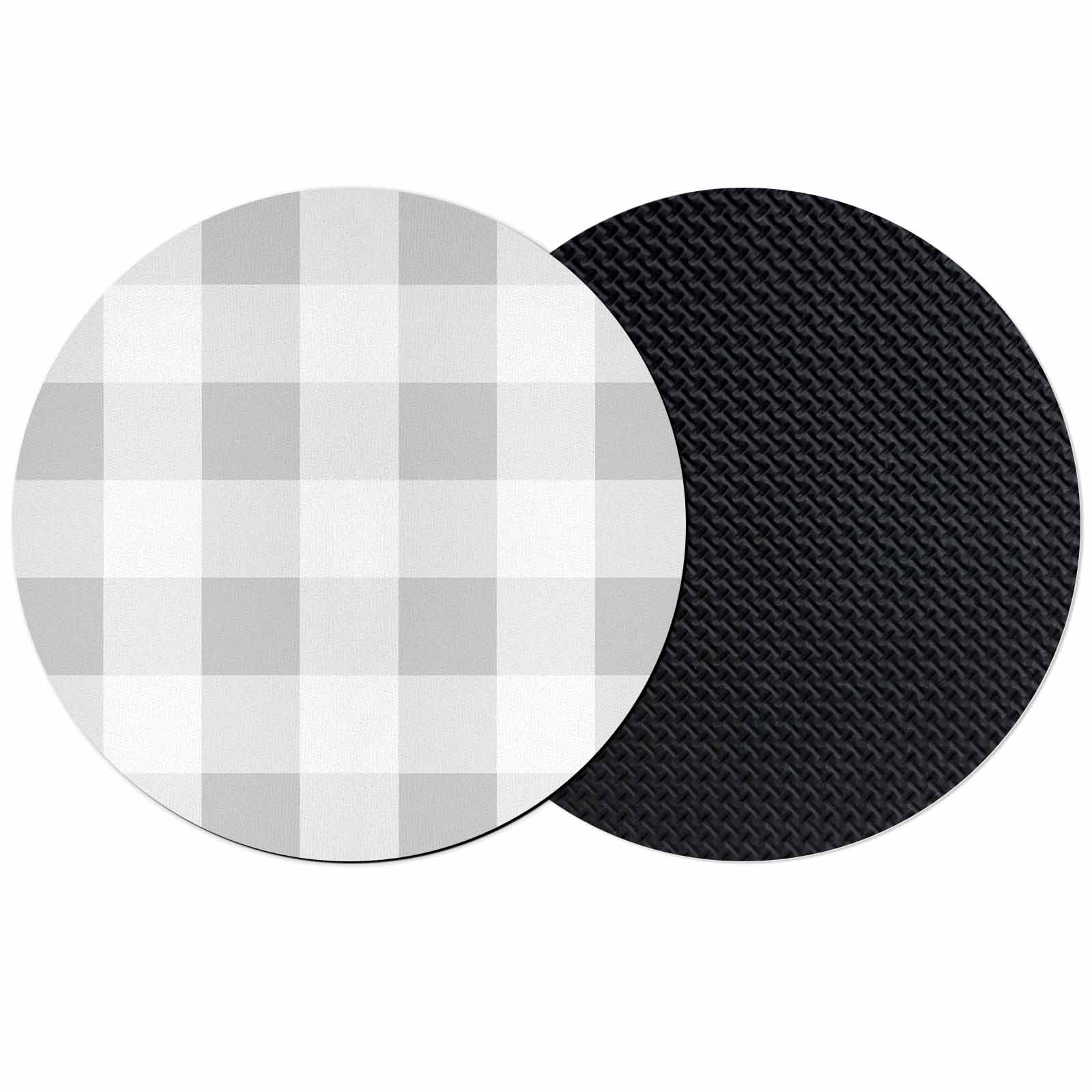 Gray White Plaid Coasters for Drinks,Absorbent Non Slip Rubber Drink ...