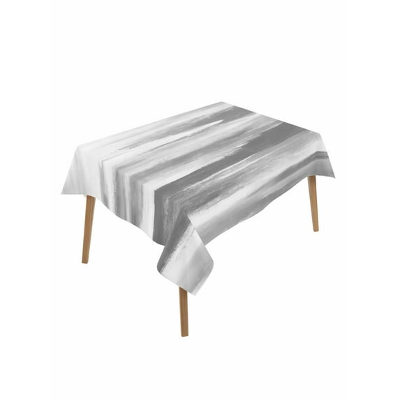 Gray White Table Cloth, Vintage Country Abstract Gradient Mottled ...