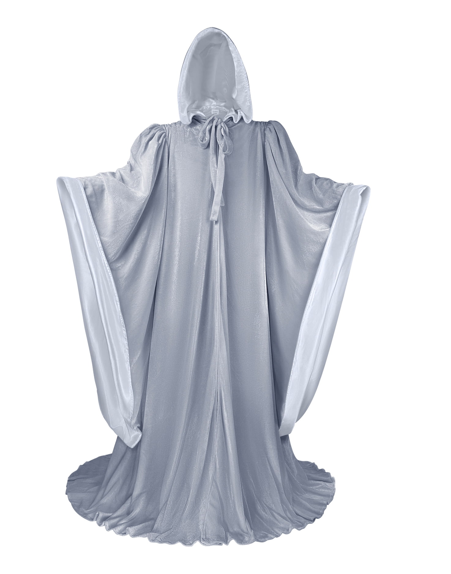 Gray Wizard Robe with Hood and Sleeves, Halloween Party Costume for ...