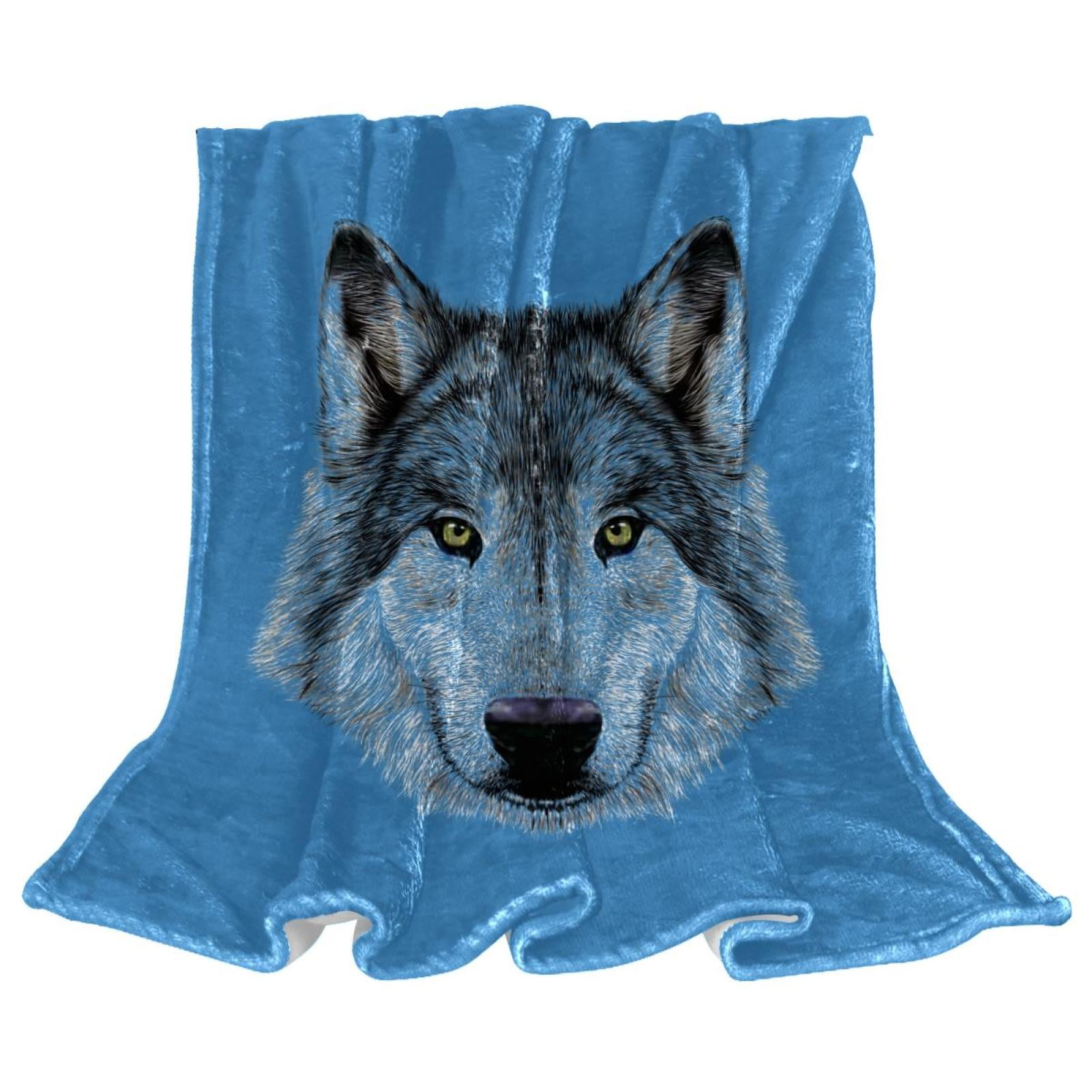 Gray Wolf Pattern Soft and Warm Microfiber Throw Blanket - 59.0x78.7 ...