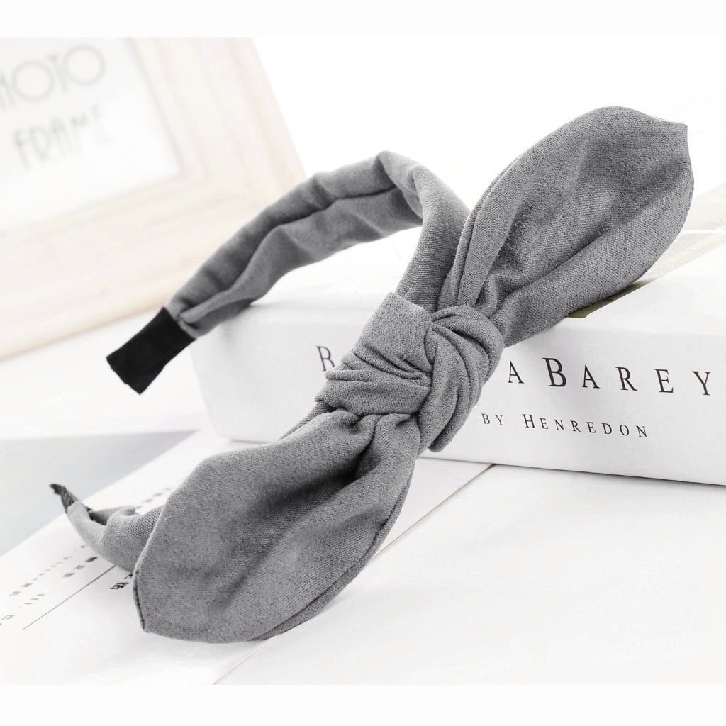 Gray Women's Headbands, Fashion Bow Knot Hairband Women Hair Head Hoop ...