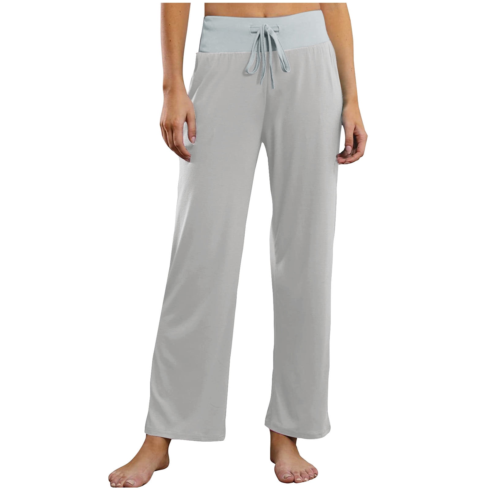 Gray Womens Loose Fit Trousers Pants for Ladies Sport Gym Yoga Lounge ...