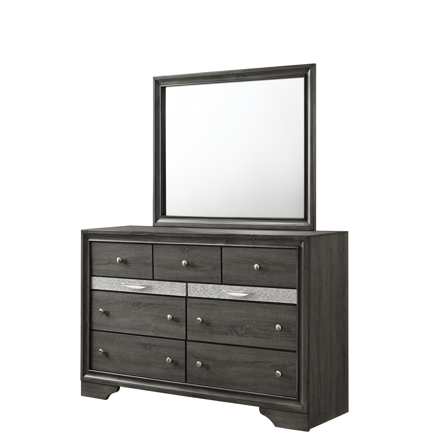 Gray Wood 7 - Drawer Dresser with Solid Wood + MDF / Simple Design for ...