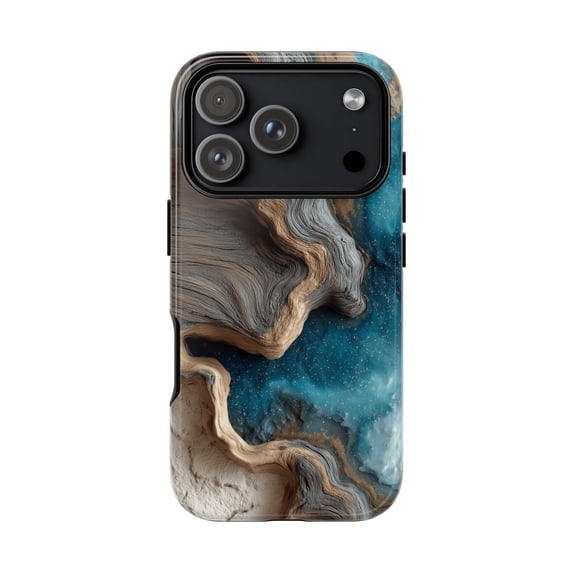 Gray Wood Grain Teal Marble Print Elegant Texture Phone Case 17 16 15 ...