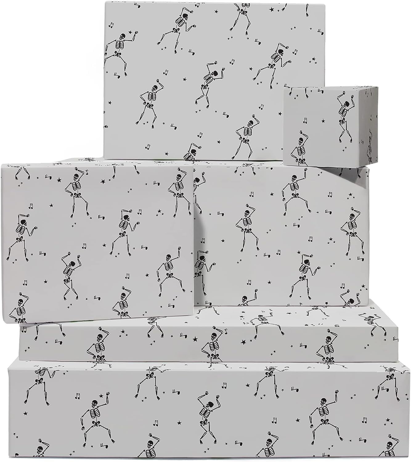 Gray Wrapping Paper - Dancing Skeletons - Halloween Wrapping Paper ...